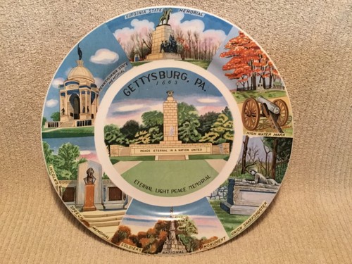 Gettysburg Pa. 1863 battlefield vintage collector plate scenes of ...