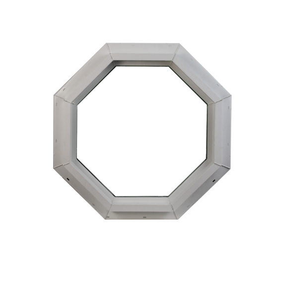 Octagon Window 20" Double Pane Florida Approved Low E White or Black No ...