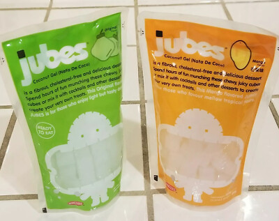 [6 Pouch × 8.9oz] Jubes Coconut Gel Nata De Coco (Pandan) Original ...