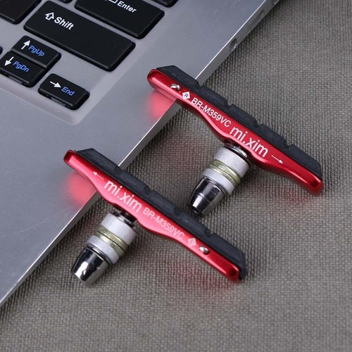 1 Pair MTB Road Bike V Brake Pads Rubber Brake Holder Blocks Shoes (Red ...