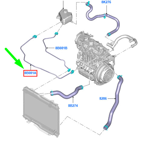 FORD FIESTA MK6 WT COOLANT OVERFLOW PIPE 8V21-8C012-CD 1562831 ORIGINAL ...