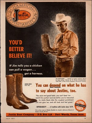 1971 Vintage ad Justin Boot Co. Fort Worth Texas retro fashion 02/15/23 ...