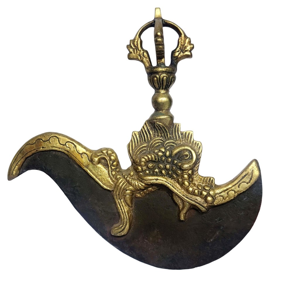 Tibetan Kartika Flaying Knife Sword Brass Buddhist Tantric Ritual Nepal ...