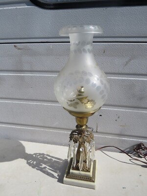 Antique astral lamp with antique Sandwicck Glass shade | eBay