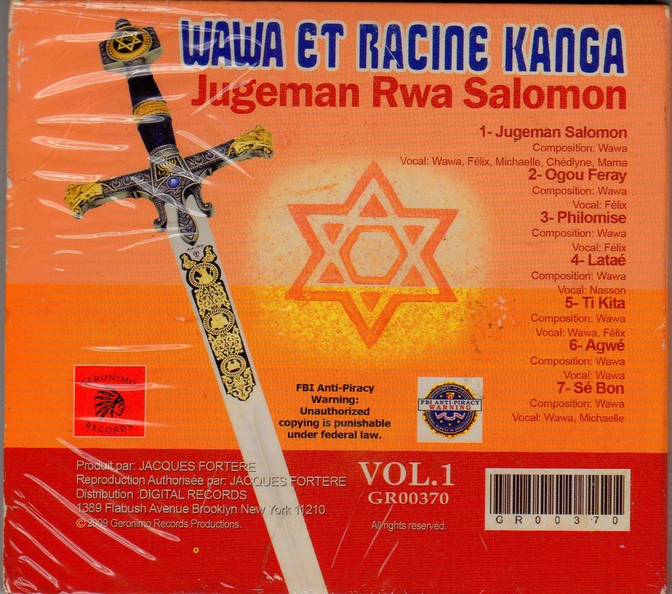 WAWA&RACINE KANGA - JUJMAN WA SALOMON VL1 Haitian CD bon Album RASIN'N ...