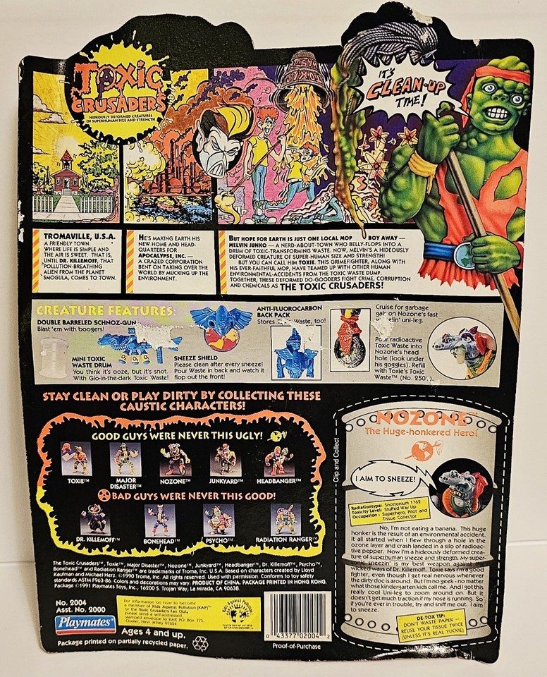 Vintage Toxic Crusaders Nozone Unpunched 1991 Playmates Action Figure ...