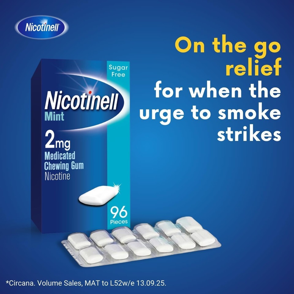 Nicotinell Mint Gum 2mg (204 Pieces), Stop Smoking Aid, Sugar Free ...