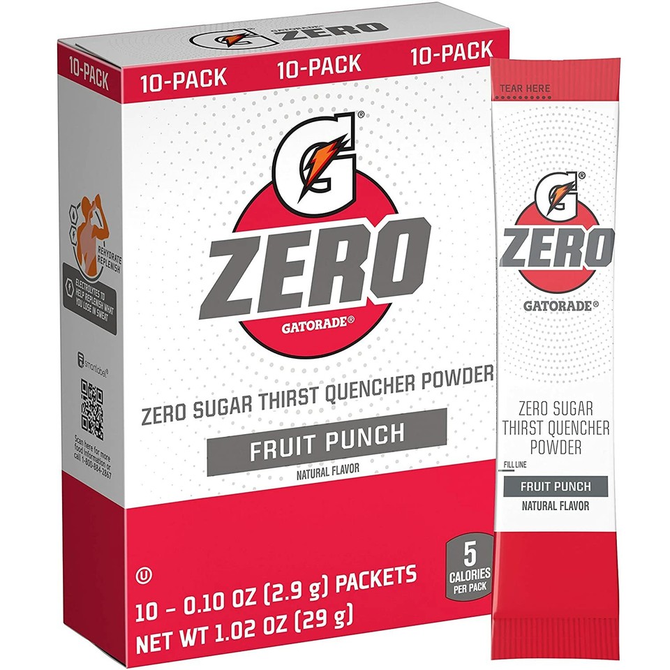 Gatorade G ZERO Powder Sticks Pack 5 Calorie Sports Drink Mix Case of ...