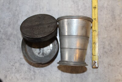CIVIL WAR SOLDIER FOLDING MESS PEWTER CUP WITH ORIGINAL CASE | eBay