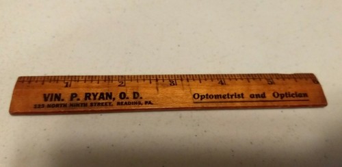 Vtg Vin P. Ryan Eye Dr Optometrist Optician Reading PA Advertising Wood ...