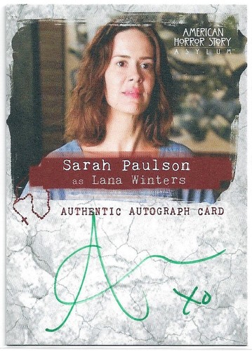 American Horror Story Asylum ~ SARAH PAULSON Autograph ASPS Lana #10/50 ...