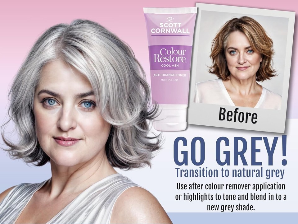Scott Cornwall Colour Restore Cool Ash Toner 100ml. Anti-Orange Hair ...