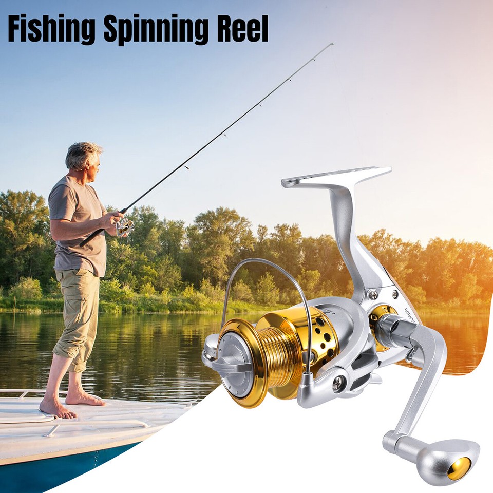 Rotating Fishing Reel Open Face Fishing Spinning Reel 5.5:1 5.2:1 Ses ...