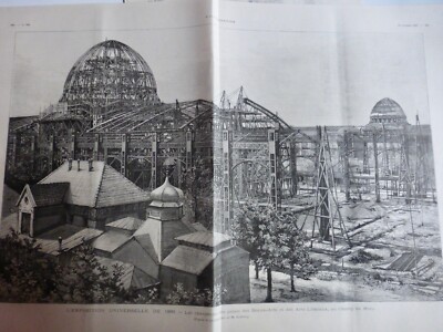 1888 Universal Exposition Scaffold Framework Palace 2 Antique ...
