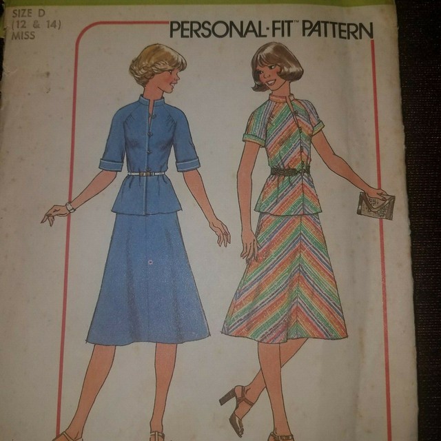 Vintage Simplicity Misses Bias 2 PC Dress Skirt Top Pattern 7883 - Cut ...