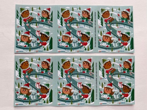 40 USA Forever Stamps ( 2 booklets ) Holiday Elves First Class Stamp ...