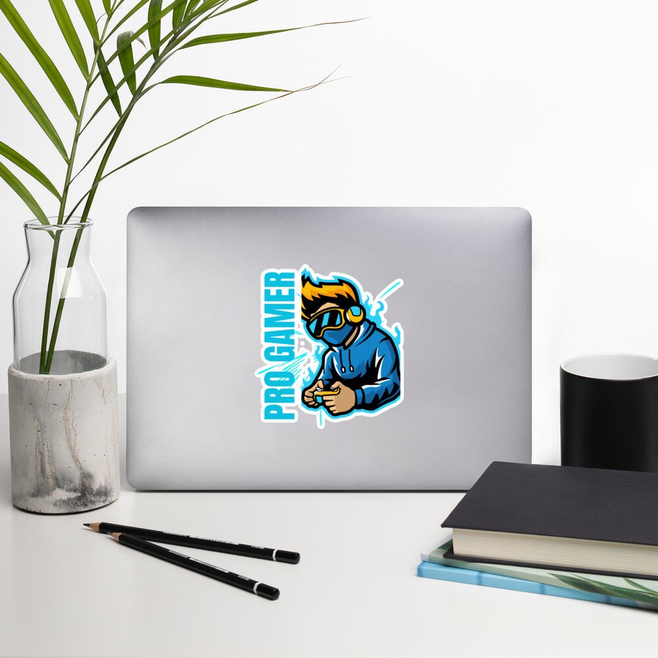 Pro Gamer Bubble-Free Stickers For Video Game Fan, Laptop Sticker ...