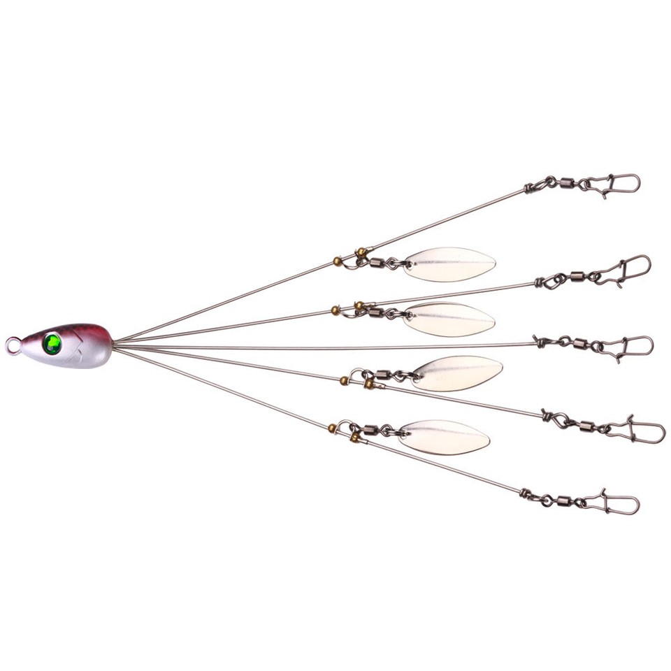 5PCS Alabama Rigs 5 Arms 4 Blades Umbrella Rig Fishing Lure 22cm Bait ...