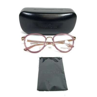 Coach Eyeglasses Frames HC5154 9434 Rose Gold/Transparent Pink Round 52 ...