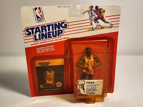 1988 Magic Johnson LA Lakers Vintage Kenner Starting Lineup Card Action ...