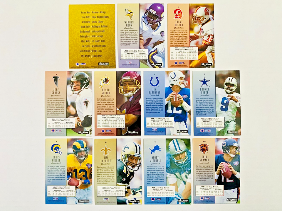 1994 Skybox Premium NFL Football Quarterback Update Bonus Complete Set ...