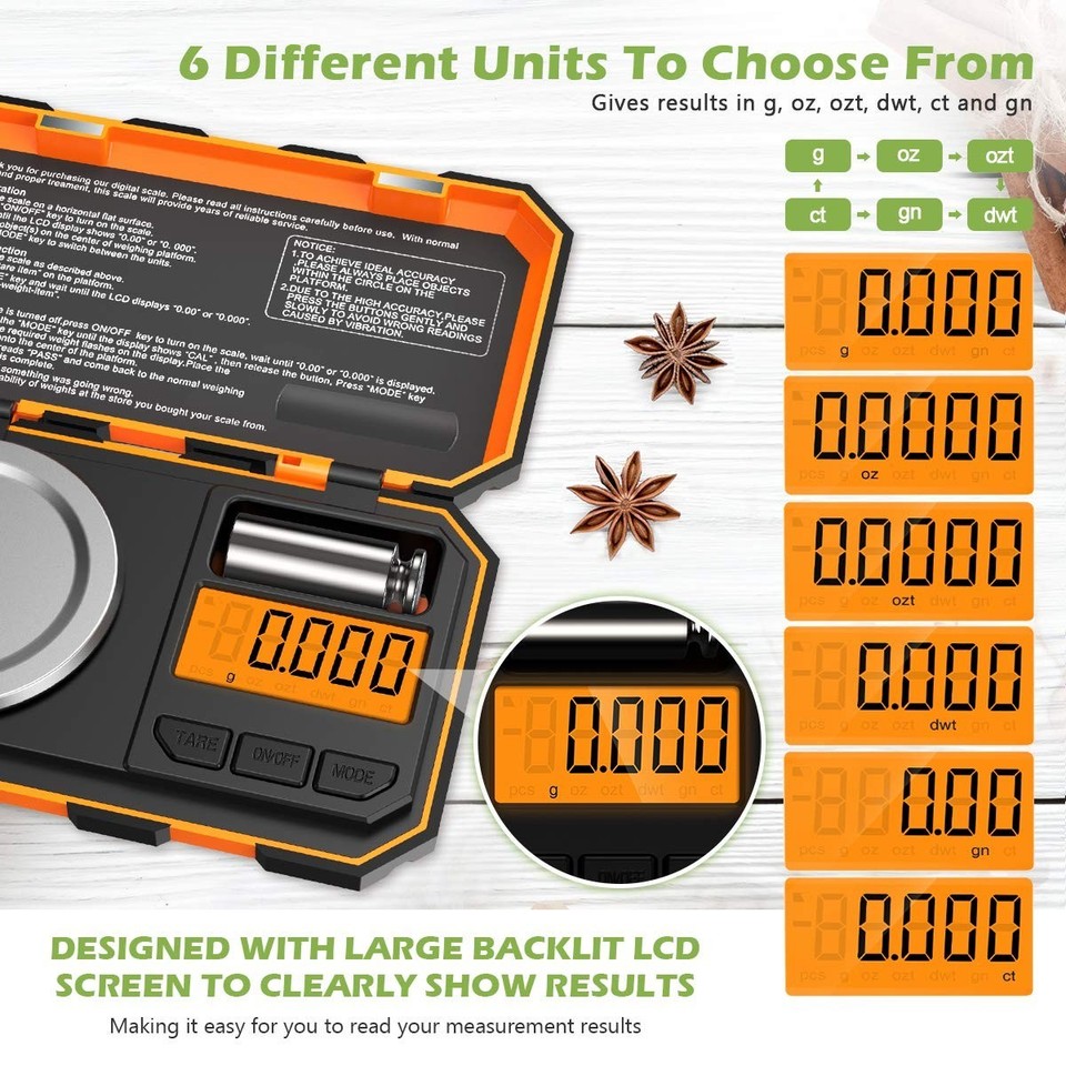 Digital Pocket Scale, 50g 0.001g Professional Milligram Scale, Portable ...
