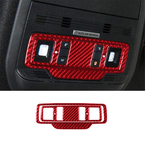 2Pcs Red Carbon Fiber Interior Overhead Light Cover Trim For Ford ...