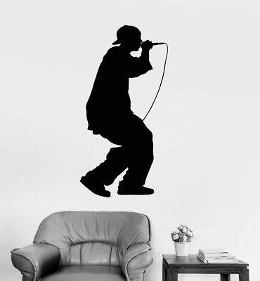 Vinyl Wall Decal Rapping Hip Hop Rap Singer Teenager Rapper Stickers ...
