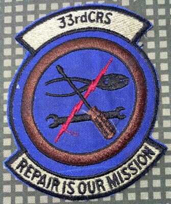 USAF OD 33rd CRS Repair Is Our Mission Patch Sew-On Used B901 | eBay