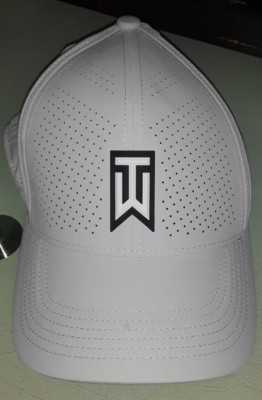 nike TW TIGER WOODS COLLECTION very light gray elastic back hat cap med ...