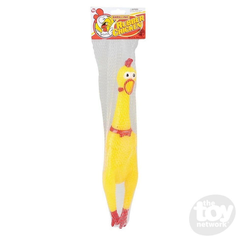 BIG 16" SCREECHING RUBBER CHICKEN - SQUEAK Sound Squeeze Screaming Dog ...