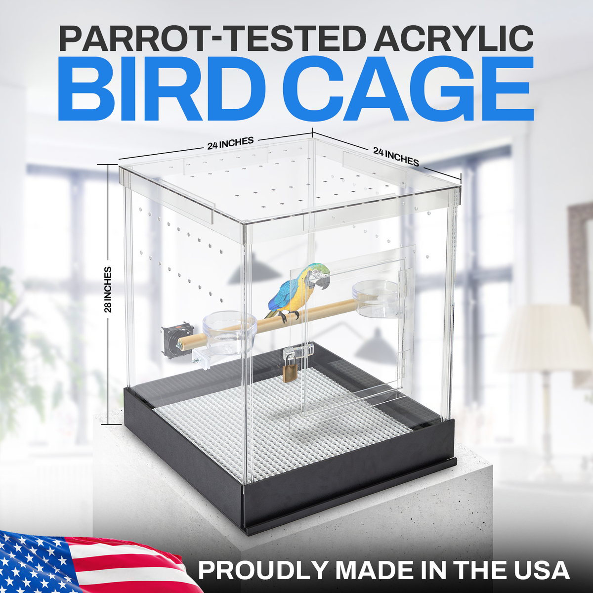 Bird Cage Small Acrylic Cage for Small to Medium Birds All Acrylic eBay