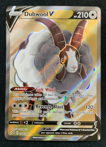 Dubwool V 188/192 - Rebel Clash - Ultra Rare Holo Pokemon Card Near ...