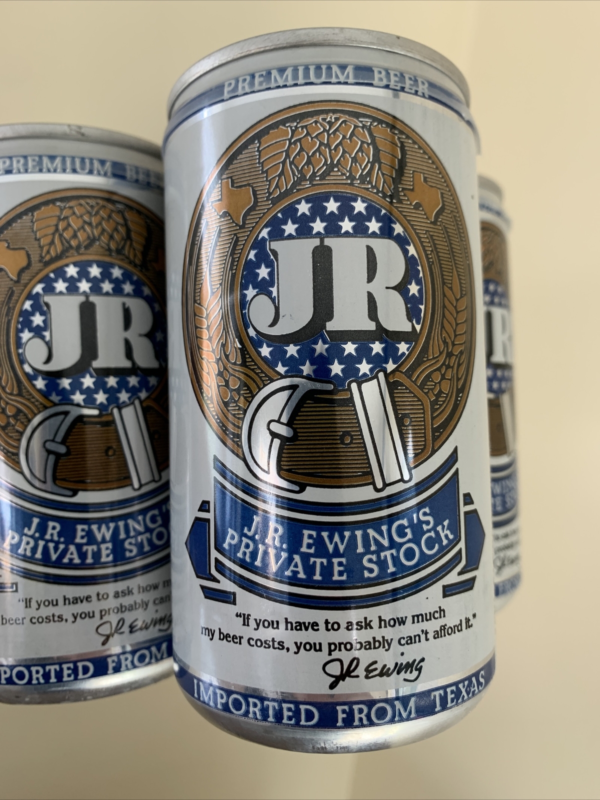 JR Ewing's Private stock 80s Collectible Pull Tab Beer 6 Pack Cans ...