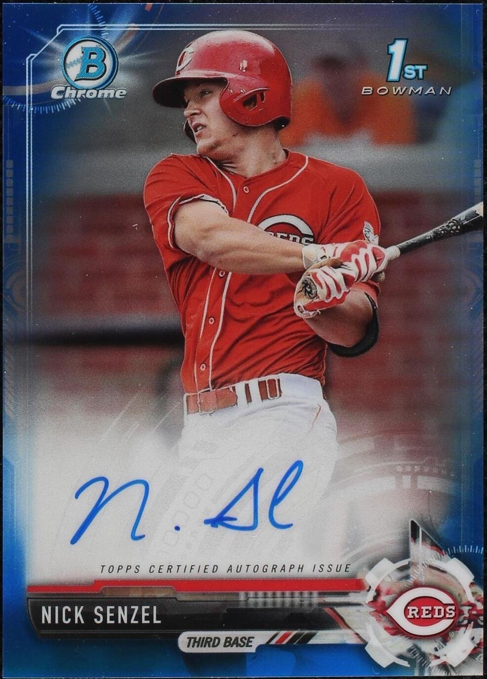 2017 Bowman - Chrome Prospect Autographs Nick Senzel #CPA-NS Blue ...