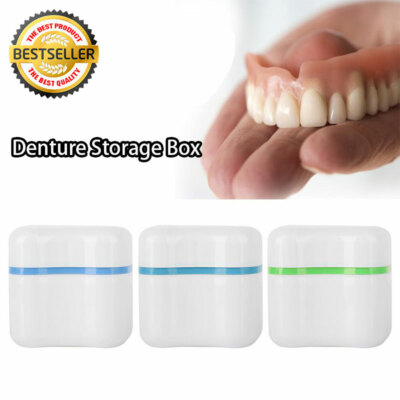 Denture Box Container Dental Tooth Storage Bath Case False Teeth ...