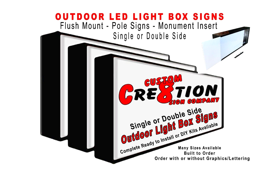 Outdoor Light Box Sign Kits Single or Double Side Led lighting Email ...