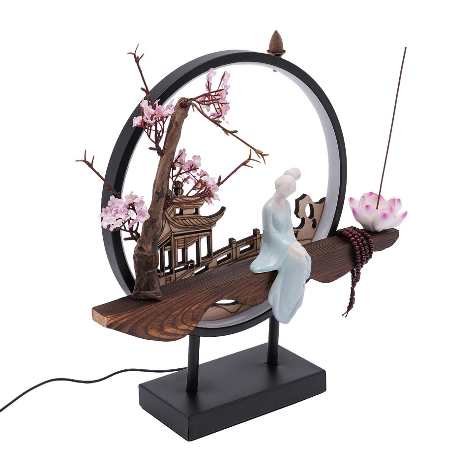 Incense Burner Holder 3 Gear Led Night Light Ceramic Backflow Incense ...