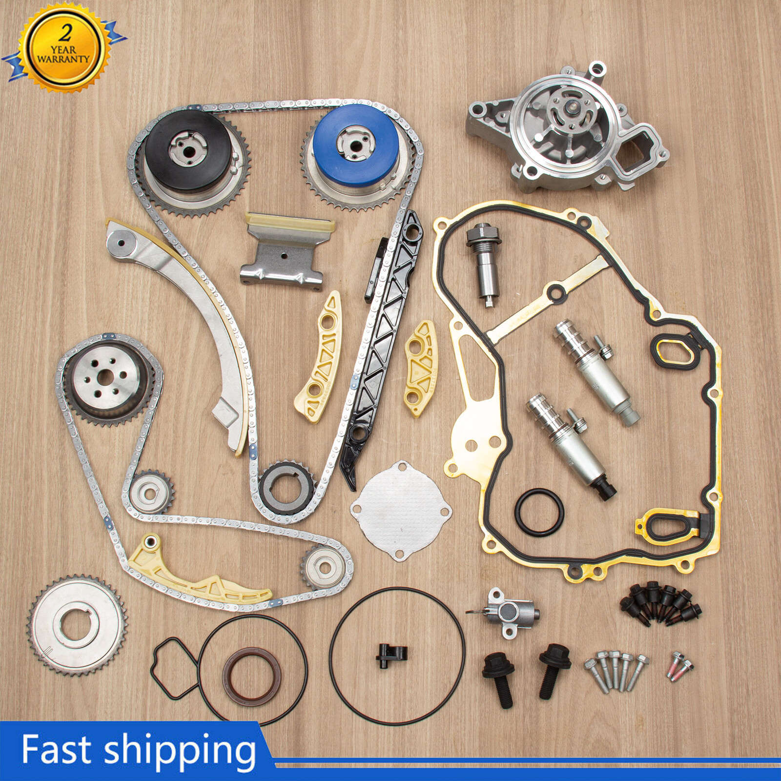 New For GM Ecotec 2.0L 2.4L Timing Chain Gears Kit & Head Gasket Bolts ...