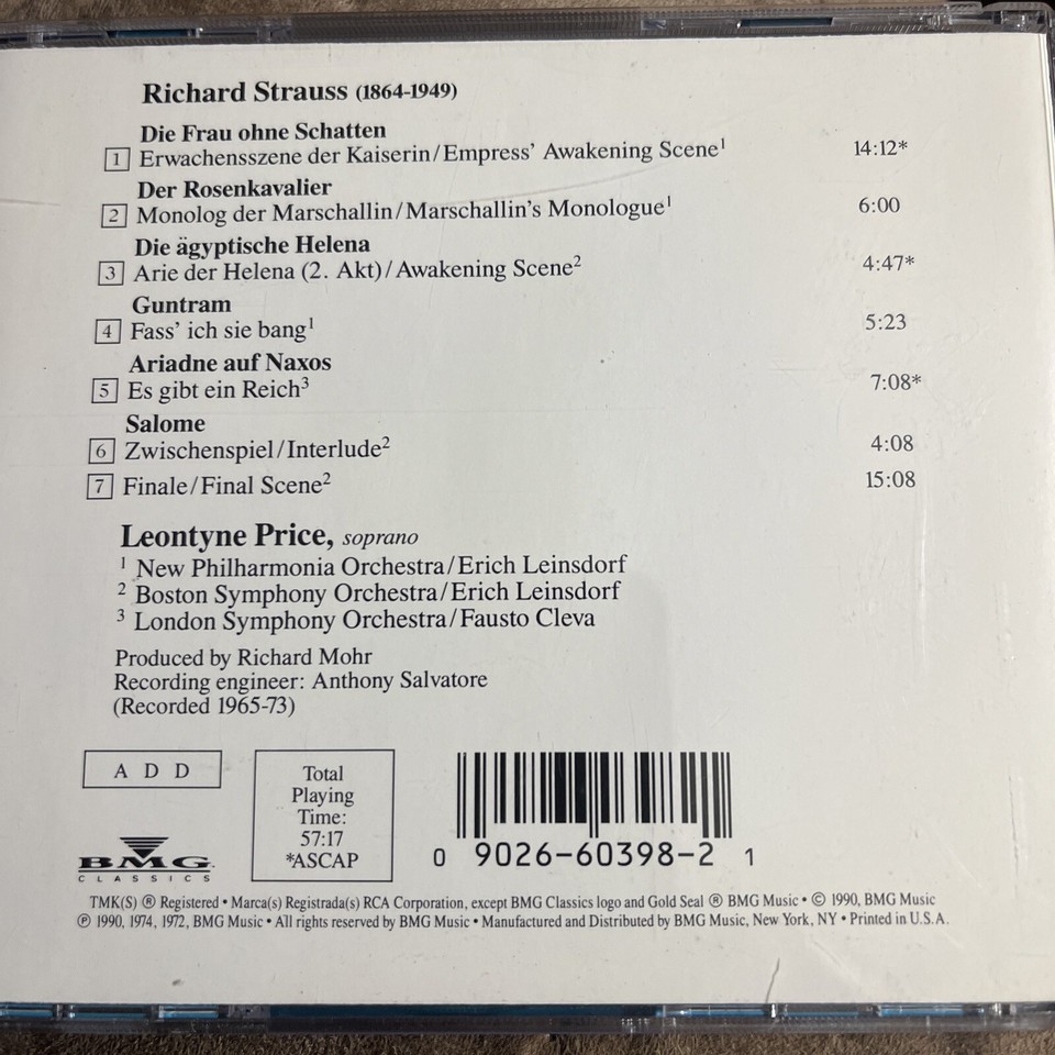 RICHARD STRAUSS - Leontyne Price Sings Strauss Arias - CD | eBay
