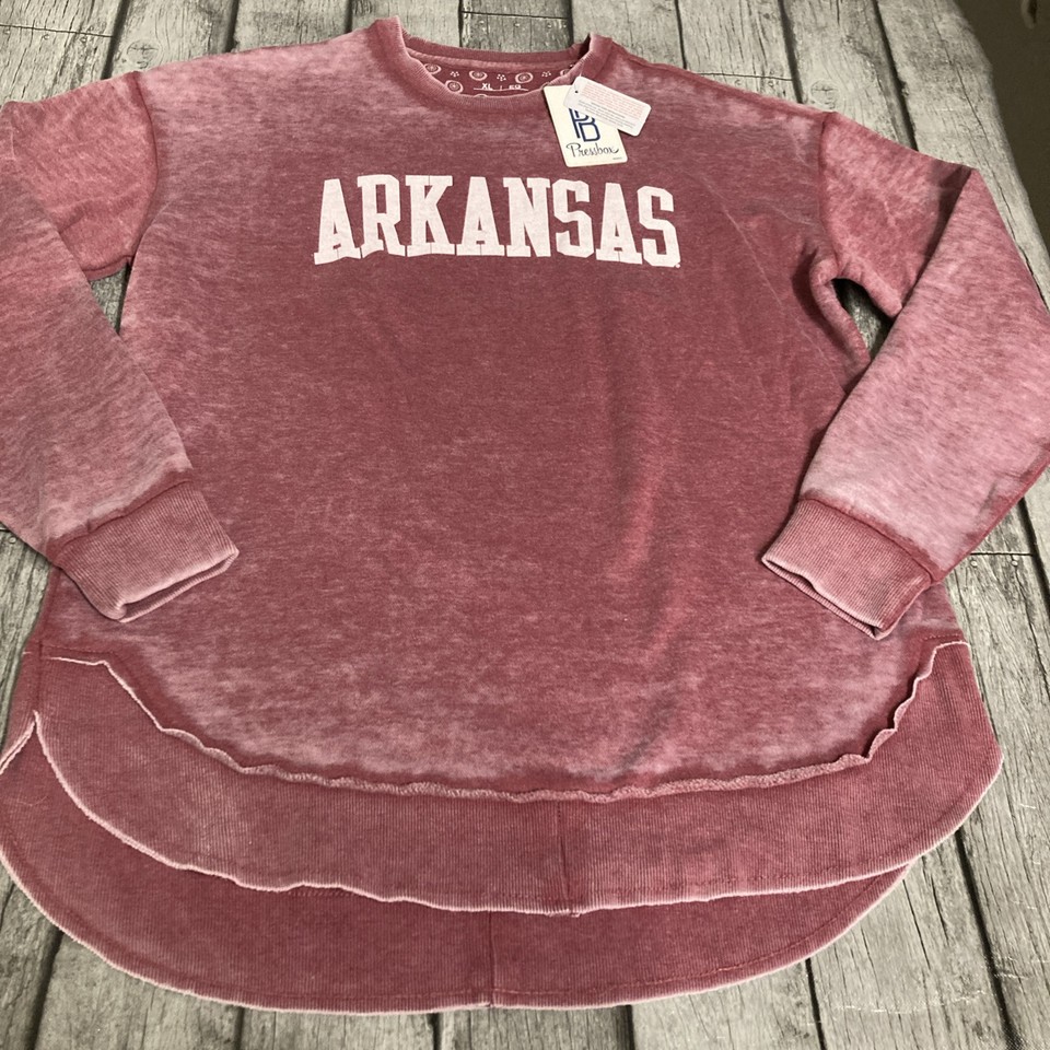 NWT Women’s Pressbox Arkansas Razorbacks Vintage Wash Tunic Sweatshirt ...