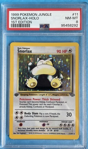PSA 8 🦄 Snorlax Holo 1st Edition 11/64 - 1999 Pokémon Jungle 📈 NM | eBay