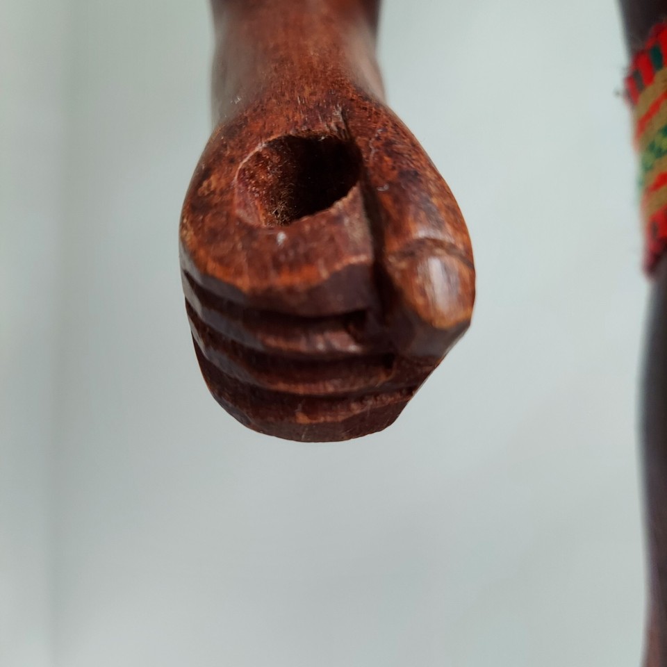 Lrg Carved Headhunter Sculpture Wood Tribal Warrior Statue 26" Tall ...