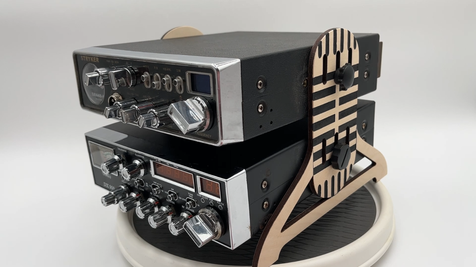 Ham CB Dual Mobile Radio Desktop Stand Set, Larger size holds 2 radios ...