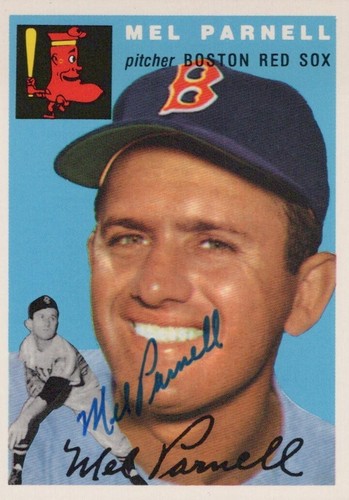 1954 Topps - White Back #40 Mel Parnell Signed Baseball Card ...