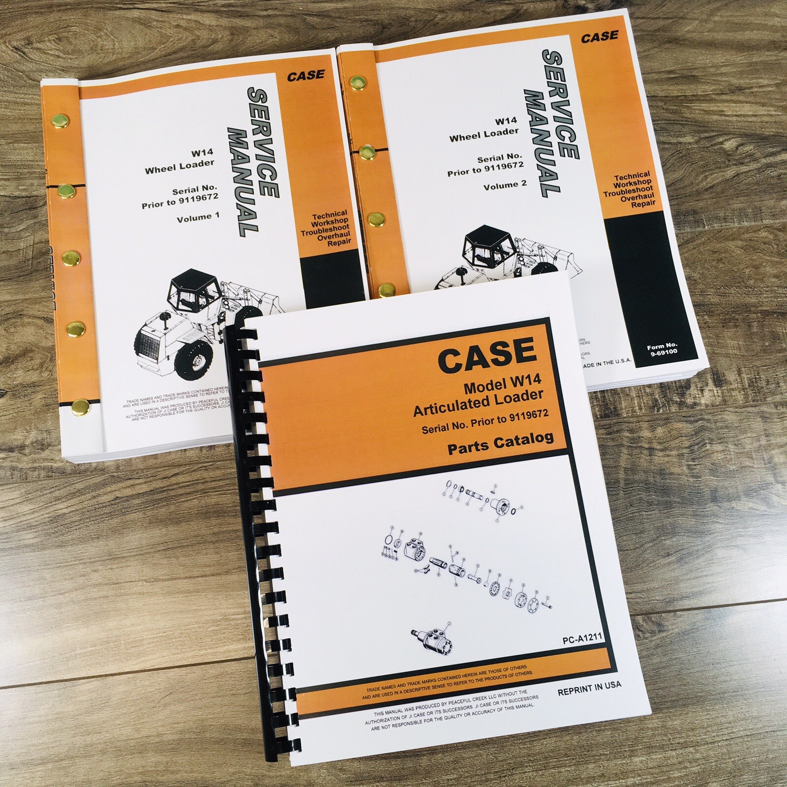Case W 14 W14 Wheel Front Loader Service Repair Manual Parts Set Prior ...