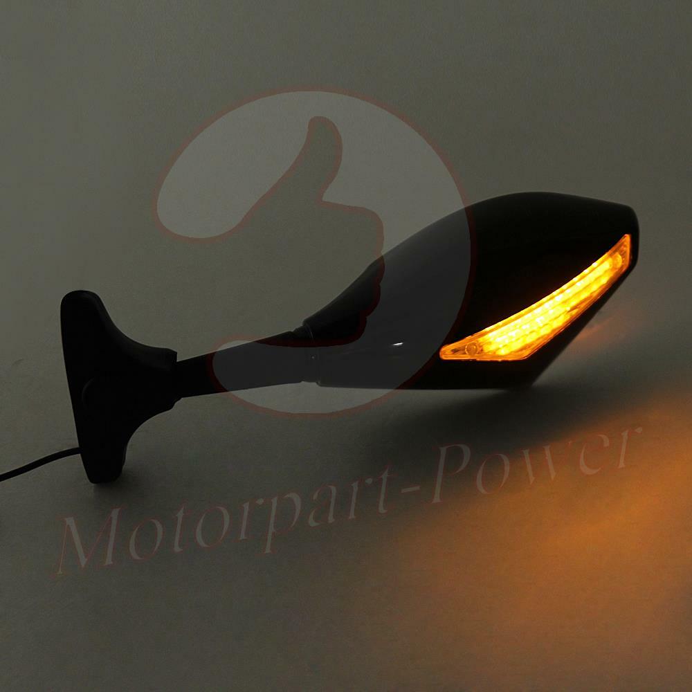 Motorcycle LED Turn Signal Integrated Mirrors For Yamaha YZF 600 YZF R1 ...