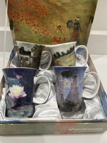 McIntosh Old Master Claude Monet Fine Bone China Set of 4 Mugs (11 oz ...