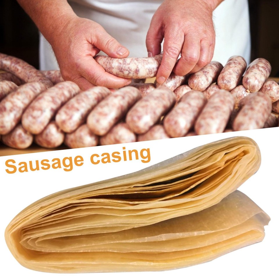 Natural Hog Casing, 26ft 2-Layered Drying Edible Sausage Casing Sausage ...