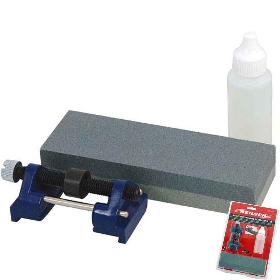 Neilsen Wood Chisel Sharpening Hone Guide Honing Oil & Stone Tool Set ...